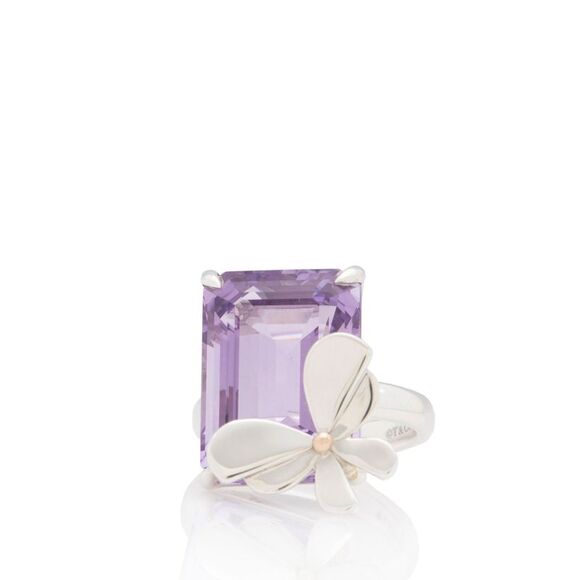 Tiffany & Co. | Jewelry | Tiffany Co Sterling Silver 8k Gold Amethyst Love Bugs Cocktail Ring ...